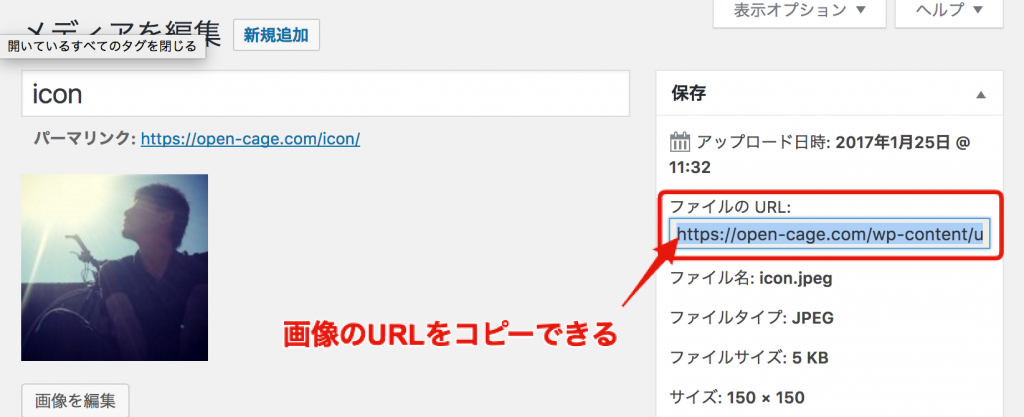 WordPressで画像のURLを取得（コピー）・確認する方法 - OPENCAGE